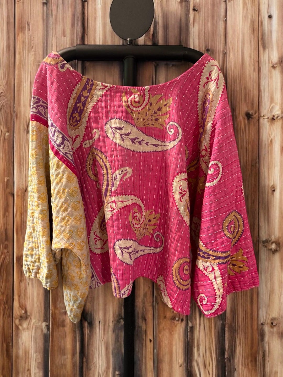 Aretha Upcycled Kantha Top FREE SIZE Fits Small to XXL - Etsy