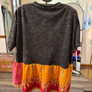 Led Zeppelin Upcycled Kantha Tee Doll Baby Oversized Fits a Small to XL ...