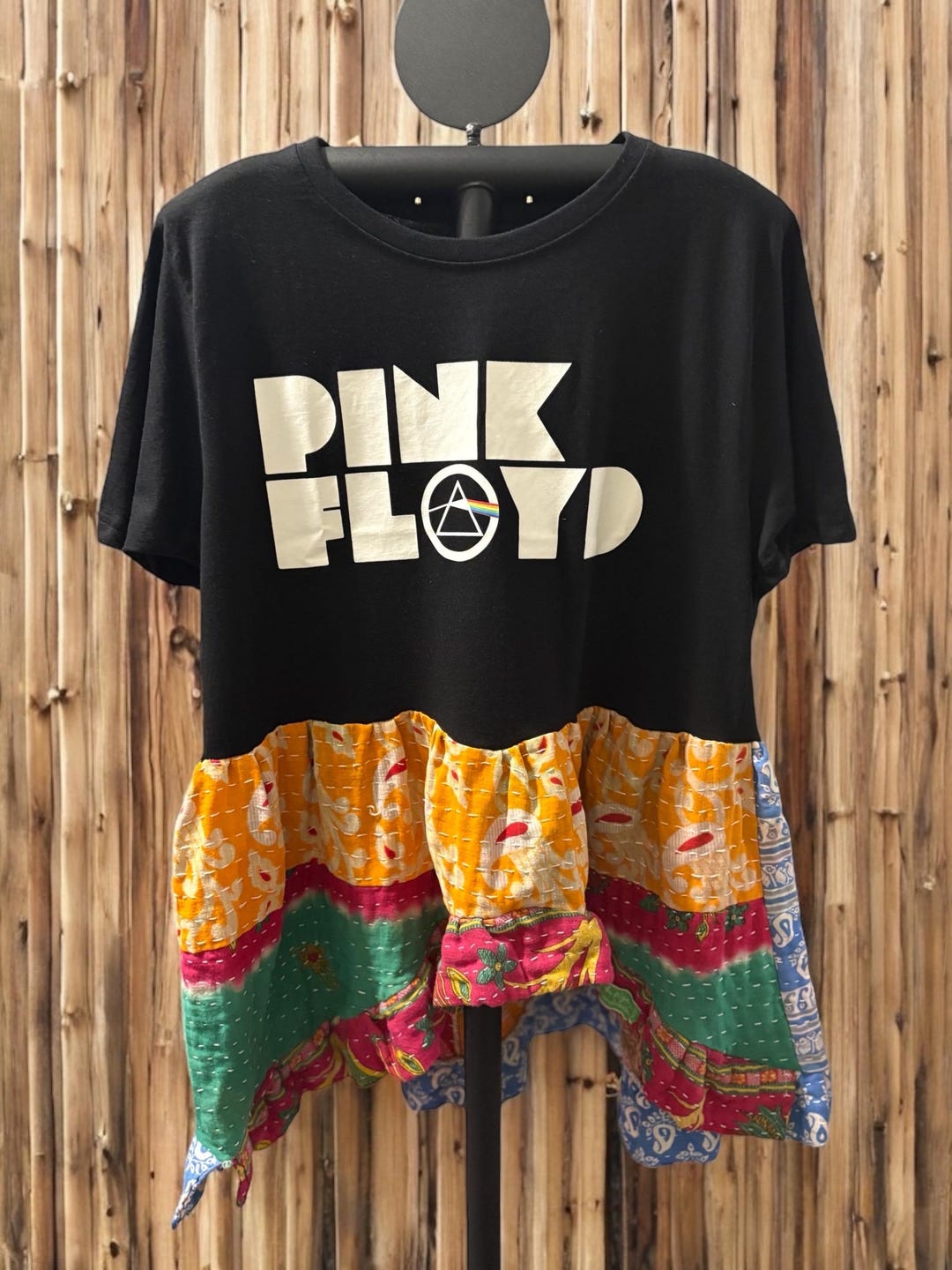 Pink Floyd Upcycled Kantha Tee Doll Baby Oversized Fits a Small to ...