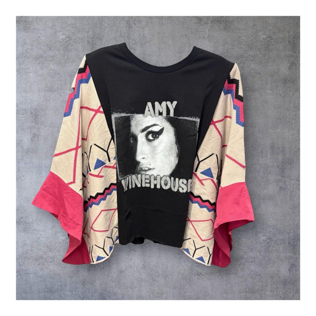 Amy Winehouse Upcycled Drop Sleeve Poncho One Size Fits a Small to XL ...