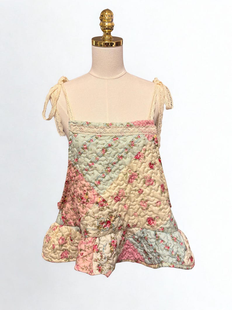 Shabby Chic Upcycled Quilt Art Smock Cropped One Size Fits a Small to ...
