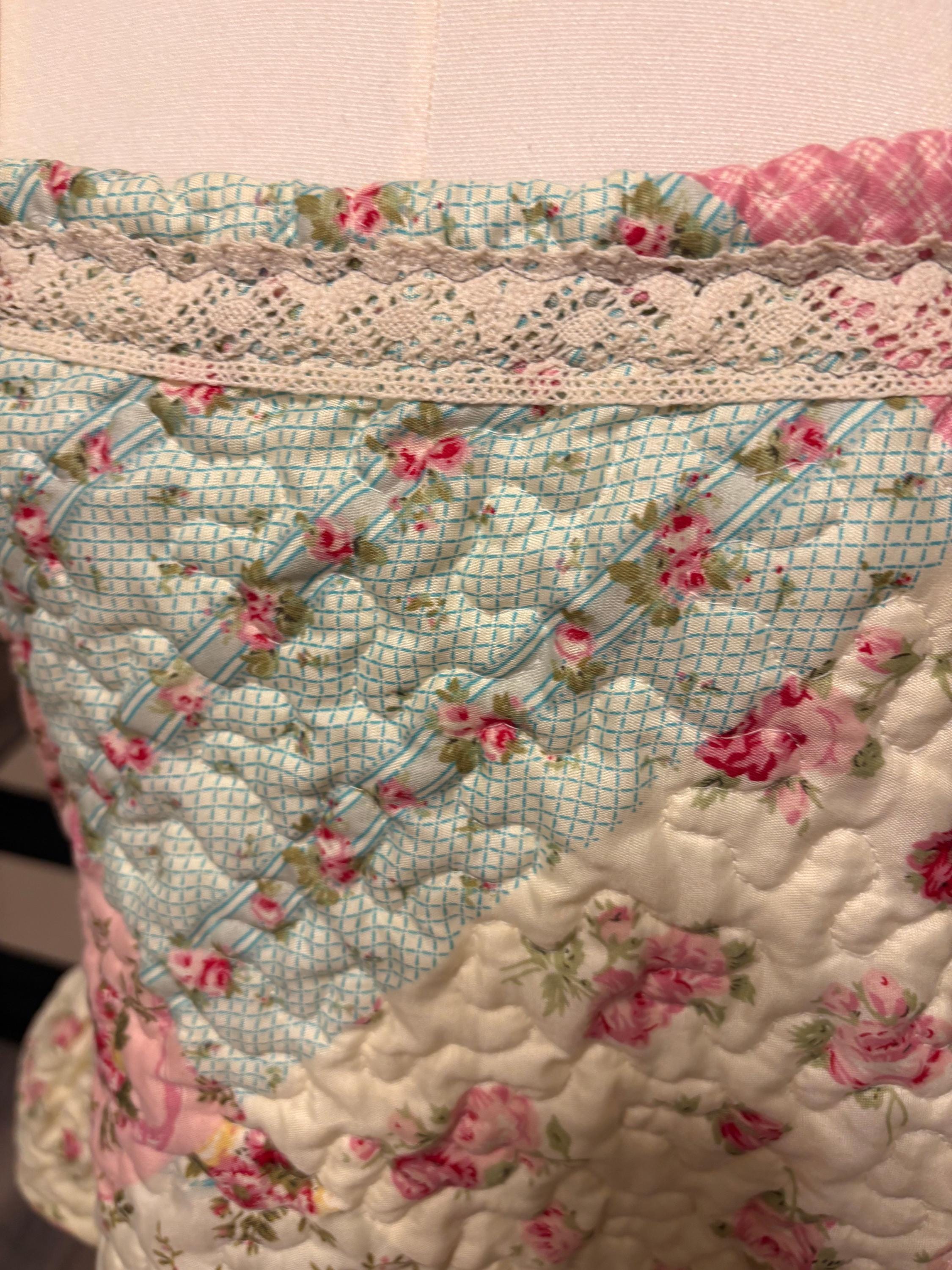 Shabby Chic Upcycled Quilt Art Smock Cropped One Size Fits a Small to ...