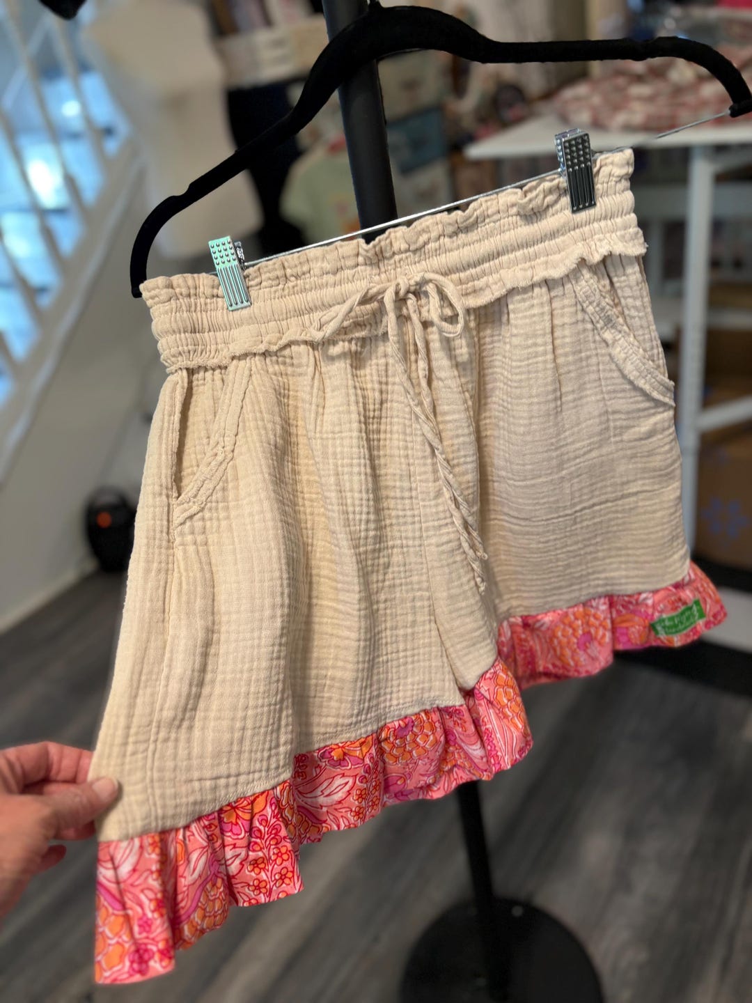 Cream and Hot Pink Ruffle Shorts Size Medium/large Fits 10/12 - Etsy