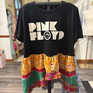 Pink Floyd Upcycled Kantha Tee Doll Baby Oversized Fits a Small to ...