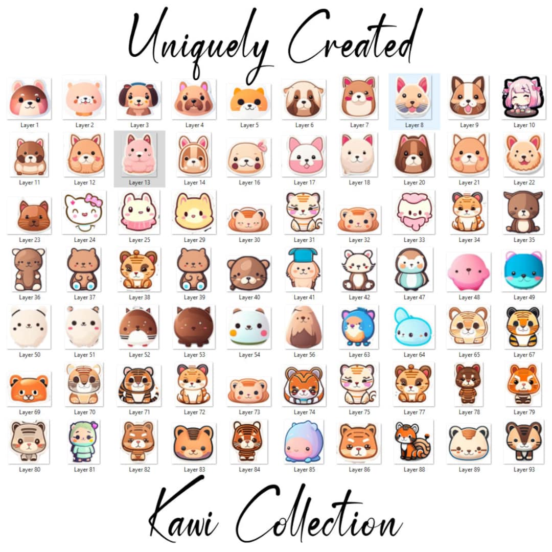 Adorable espectáculo de animales Kawaii: un paquete de ternura - Etsy ...