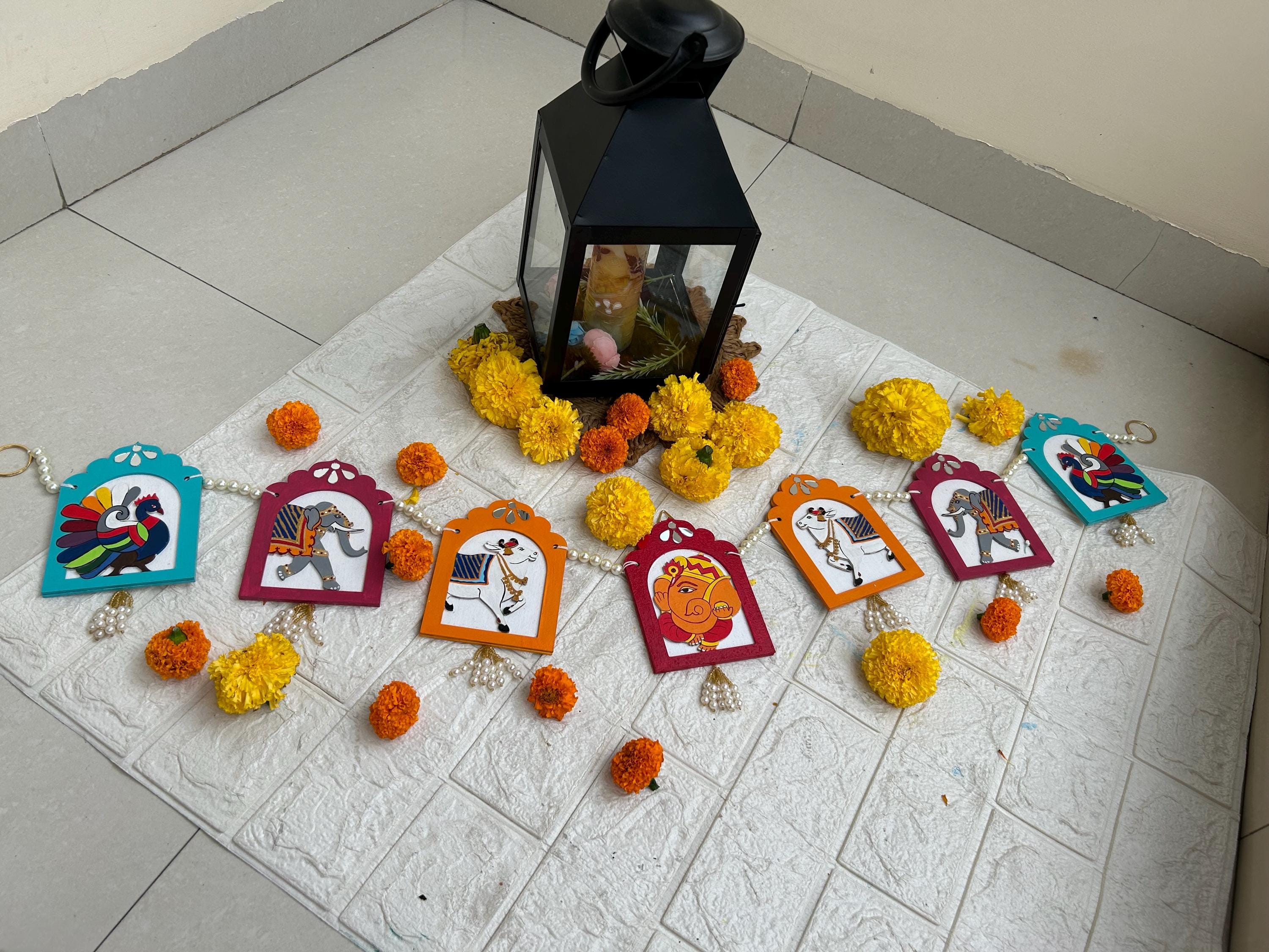 Handpainted Pichwai Theme Bandarwar, Diwali Decor, 36 Inches, Toran - Etsy