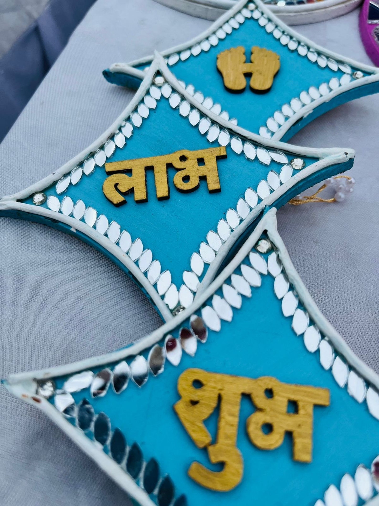 Shubh Labh Lippan Mandir Wall Art Lippan Art Decor Clay and - Etsy