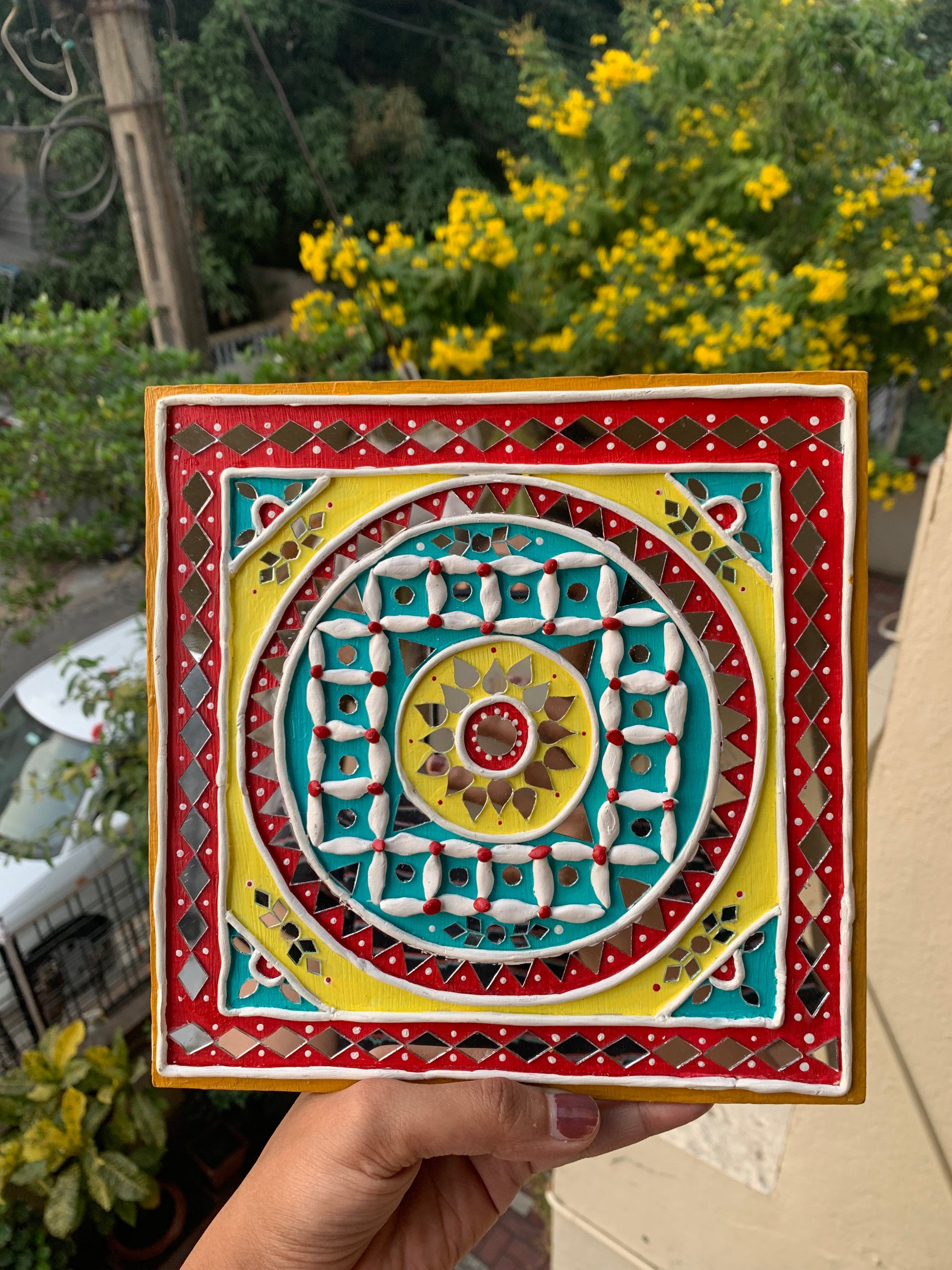 Rangoli Wall Lippan Art, Lippan Art, Clay and Mirror Art - Etsy