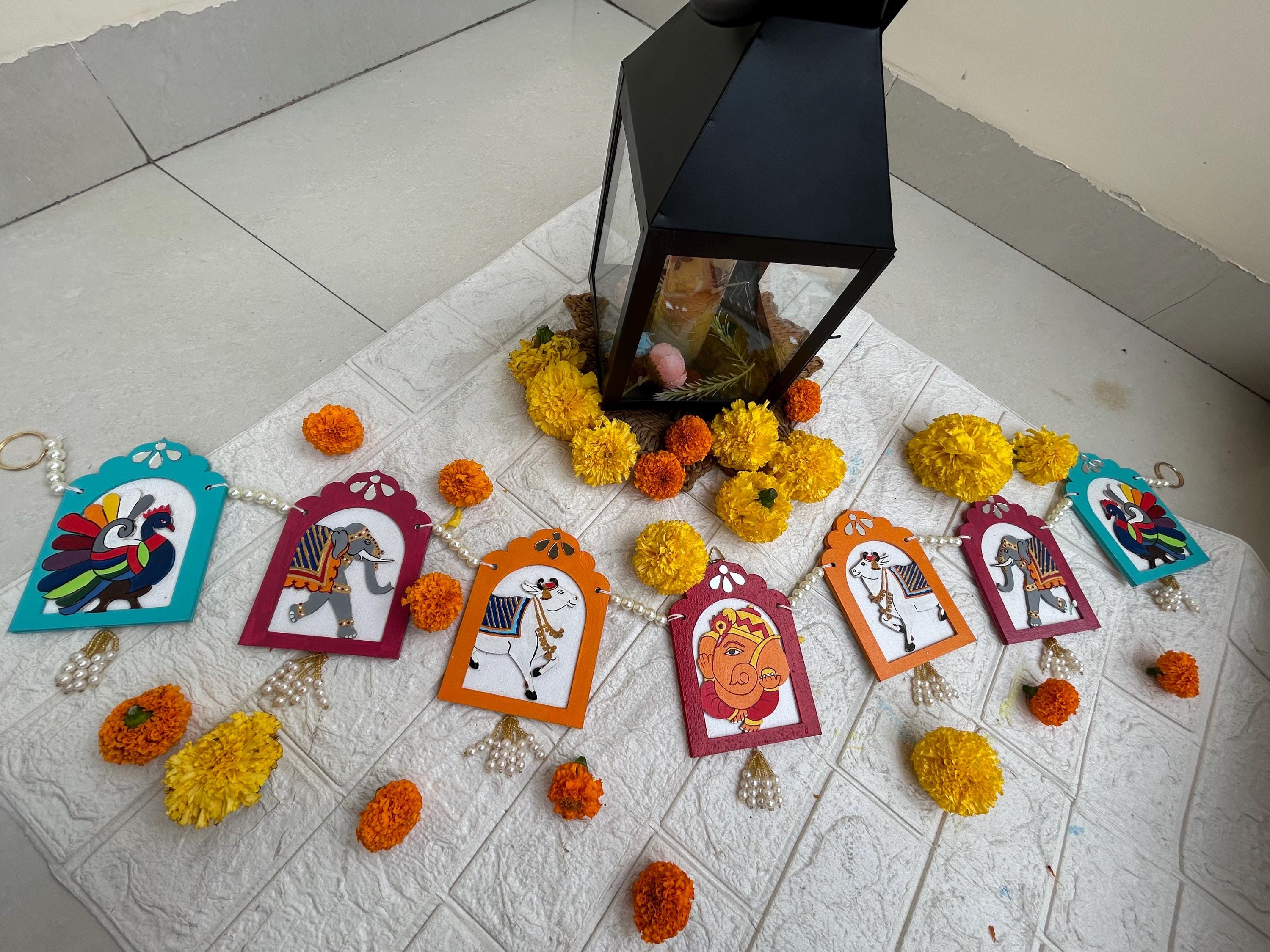 Handpainted Pichwai Theme Bandarwar, Diwali Decor, 36 Inches, Toran - Etsy