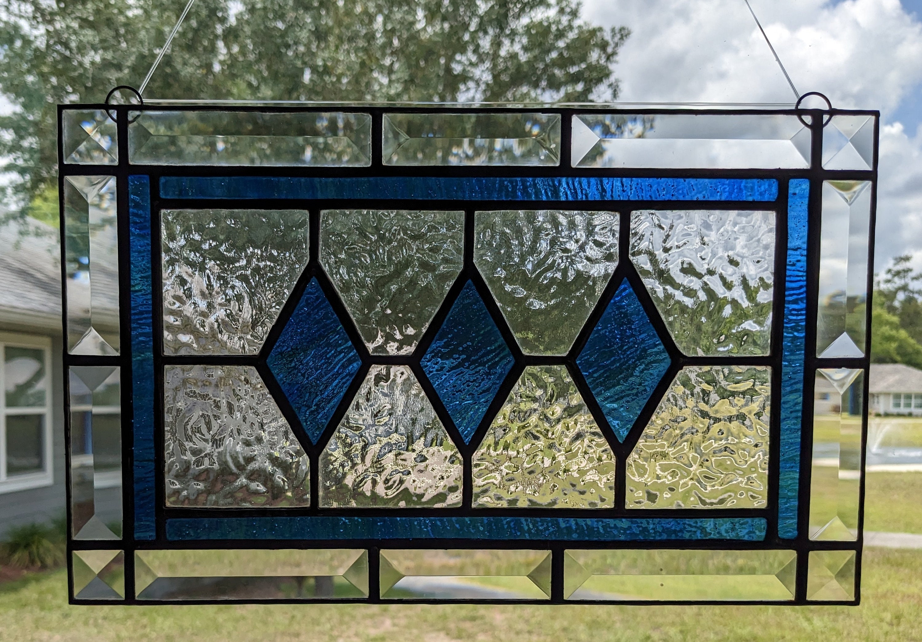 Custom for Cynthia Multi Colored Stained Glass Panel, 32 X 13.5 - Etsy