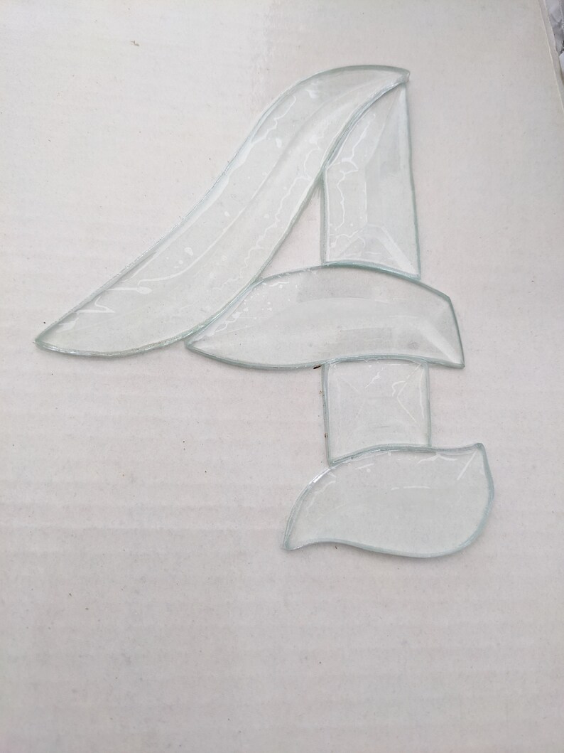 Clear Beveled Glass Number, Stained Glass Mosaic Supplies (6 Inch) - Etsy