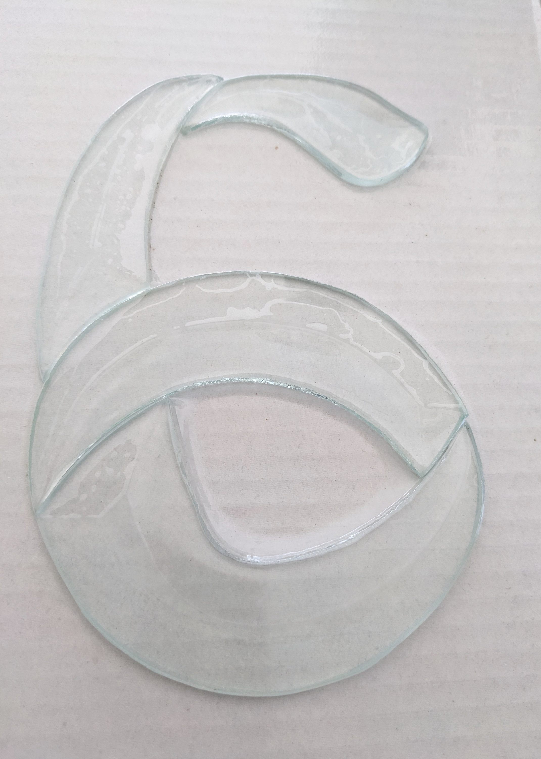 Stained Glass Number Bevels, Large 6 H, Clear Bevel, Stained Glass ...