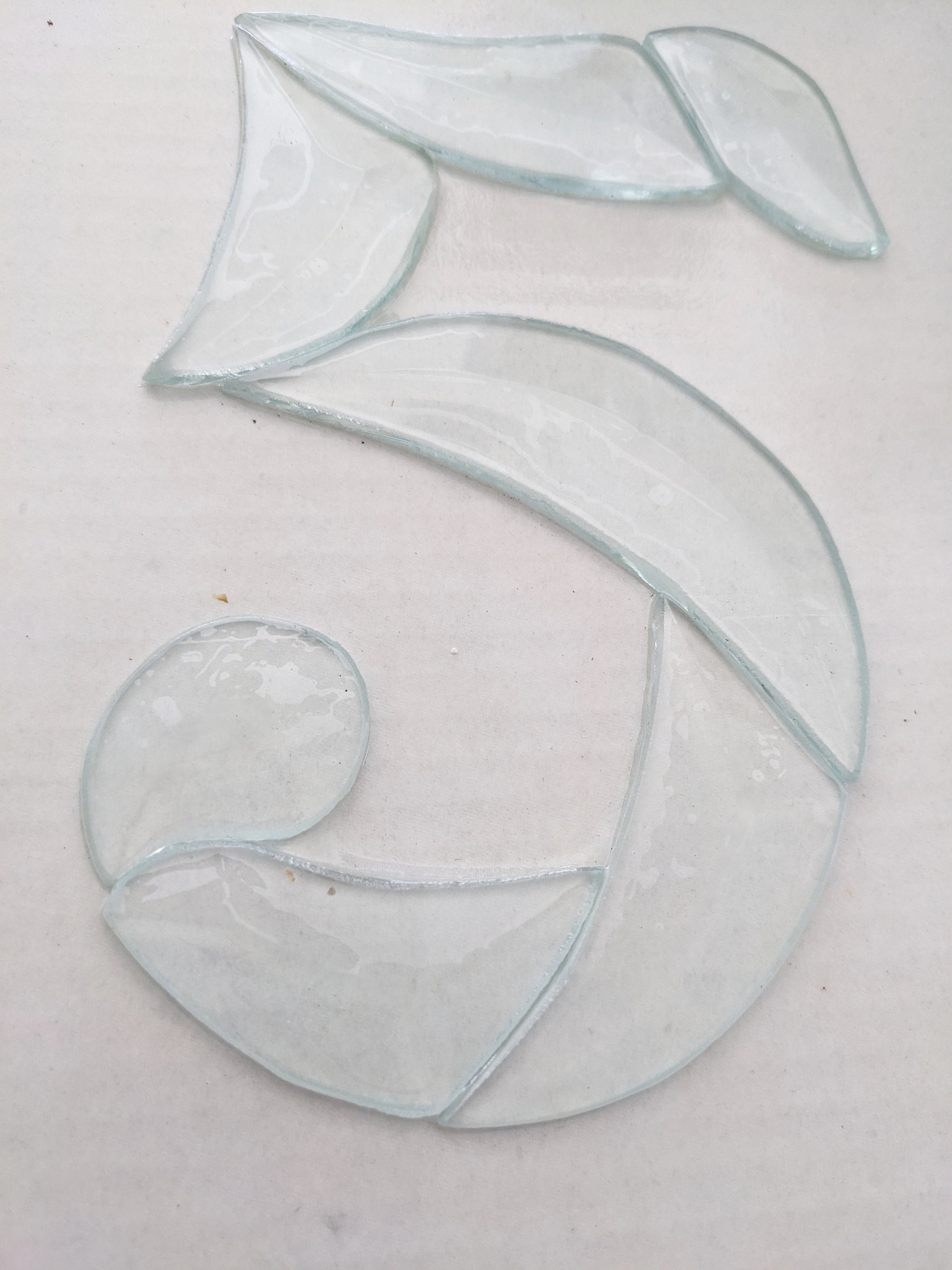 Stained Glass Number Bevels, Large 6 H, Clear Bevel, Stained Glass ...