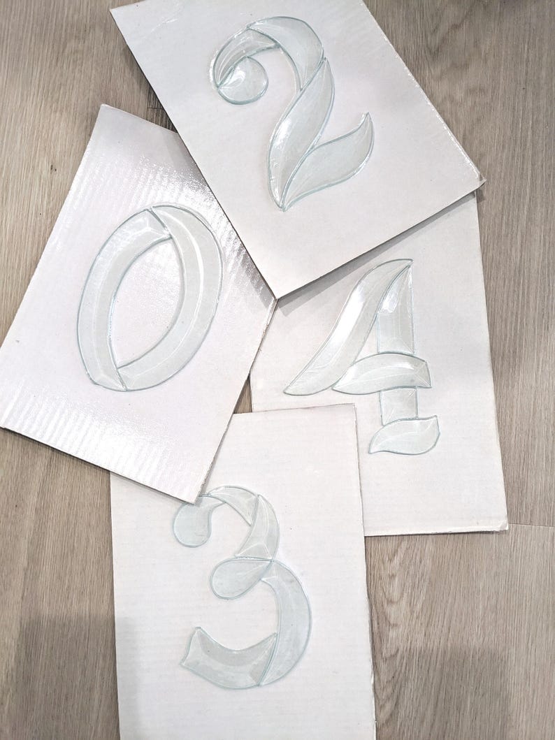 Clear Beveled Glass Number, Stained Glass Mosaic Supplies (6 Inch) - Etsy