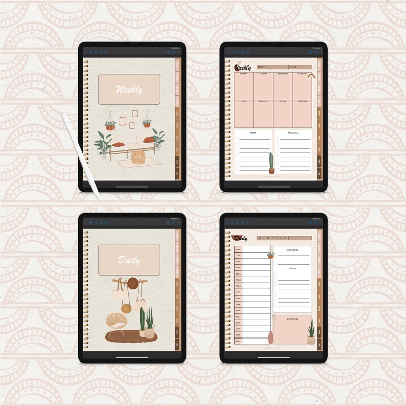 Boho Home Digital Planneripadgoodnotesnoteshelf - Etsy