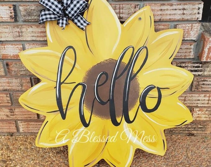 Sunflower Custom Door Hangers Free Shipping Custom Colors & Free ...