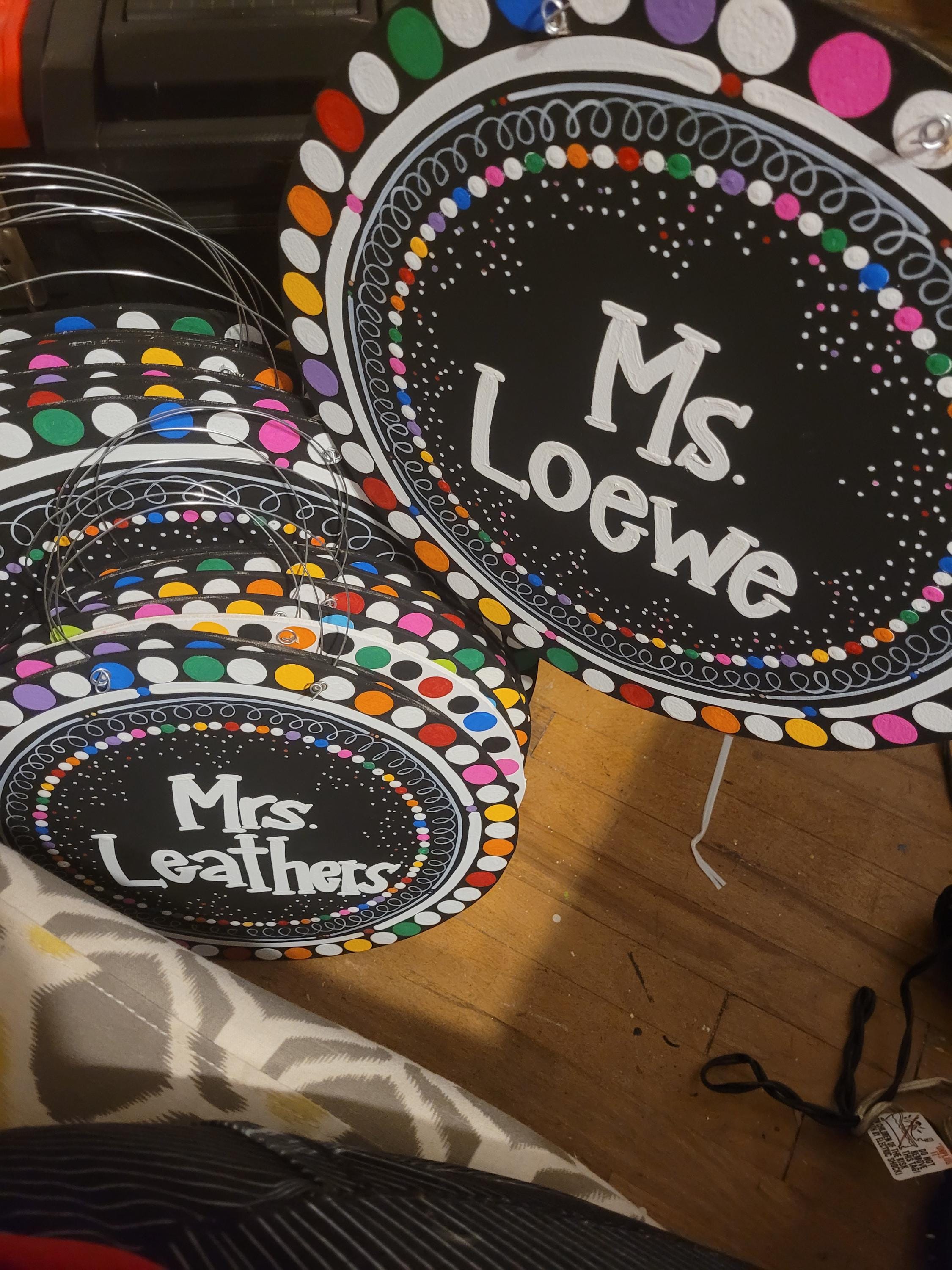 Polka Dot Teacher Door Hanger - Custom Colors & Free Personalization ...