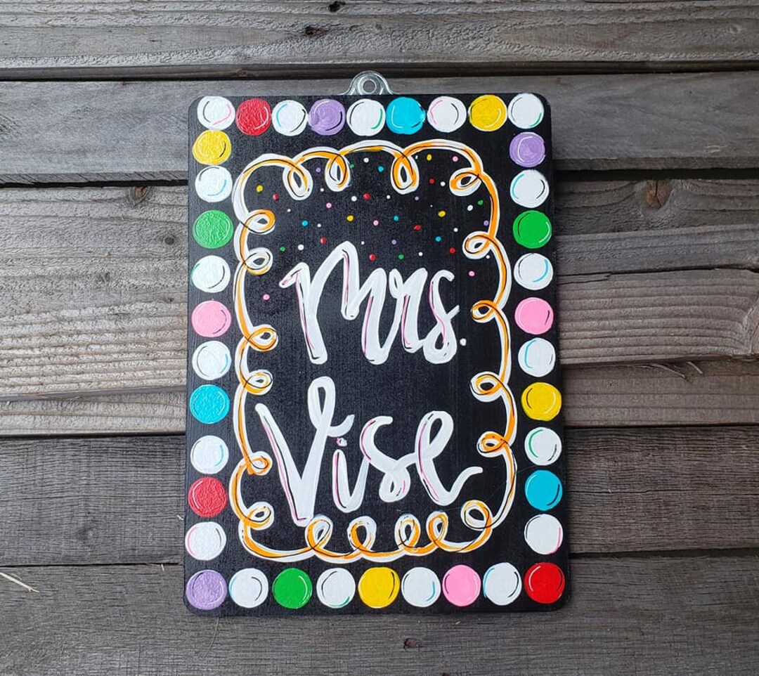 Colorful Polka Dot Painted Clipboard Any Design and Changes Customize ...
