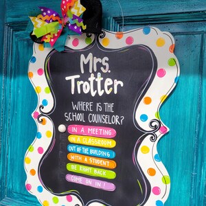 Polka Dot Plaque Teacher Door Hanger - Custom Colors & Free ...