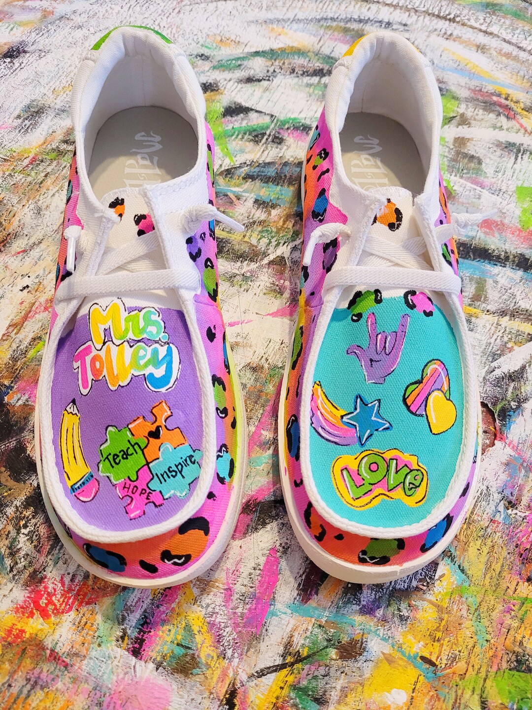 Custom Painted Teacher Shoes - Free Shipping - Personalized Canvas ...