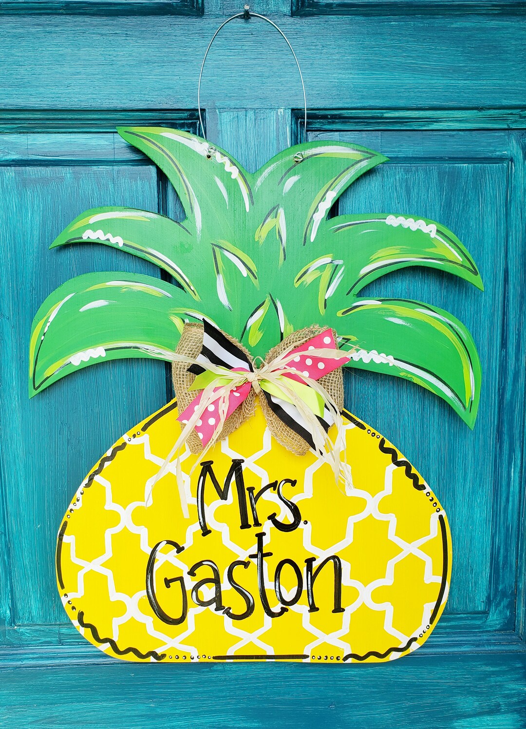 Pineapple Teacher Door Hanger - School Sign - Personalized Large or ...