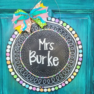 Polka Dot Teacher Door Hanger - Custom Colors & Free Personalization ...