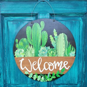 Custom Cactus Succulent Door Hanger - Free Shipping - Custom Colors ...