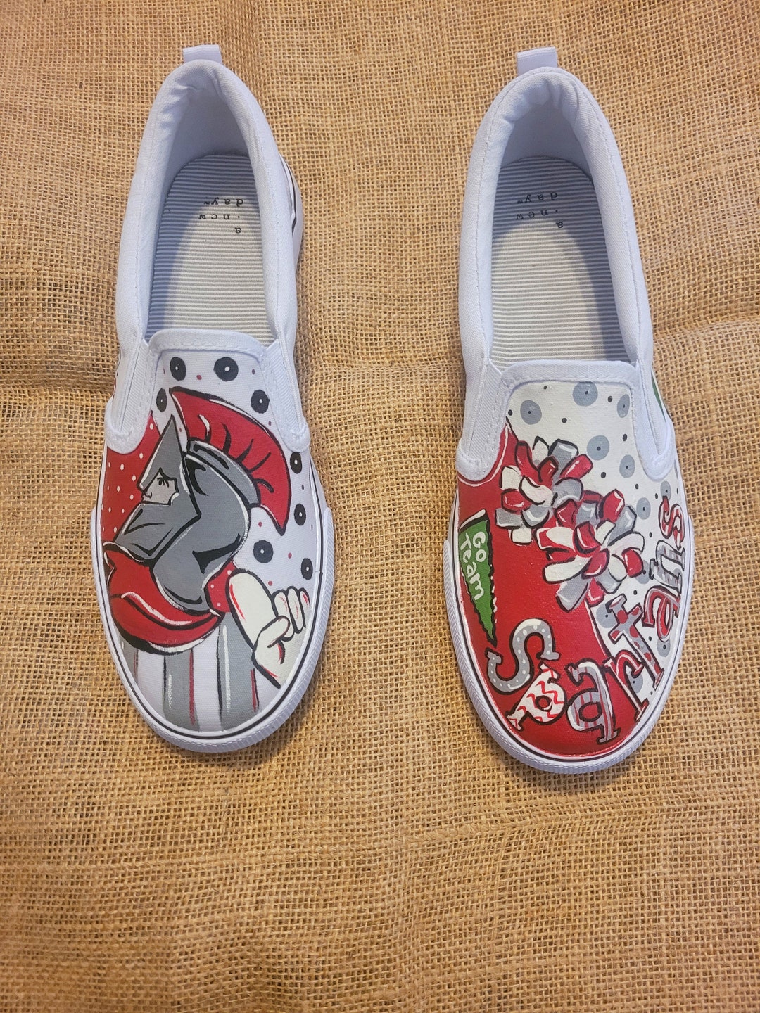 FREE Shipping - Custom Hand Painted School Spirit Shoes - Personalized ...
