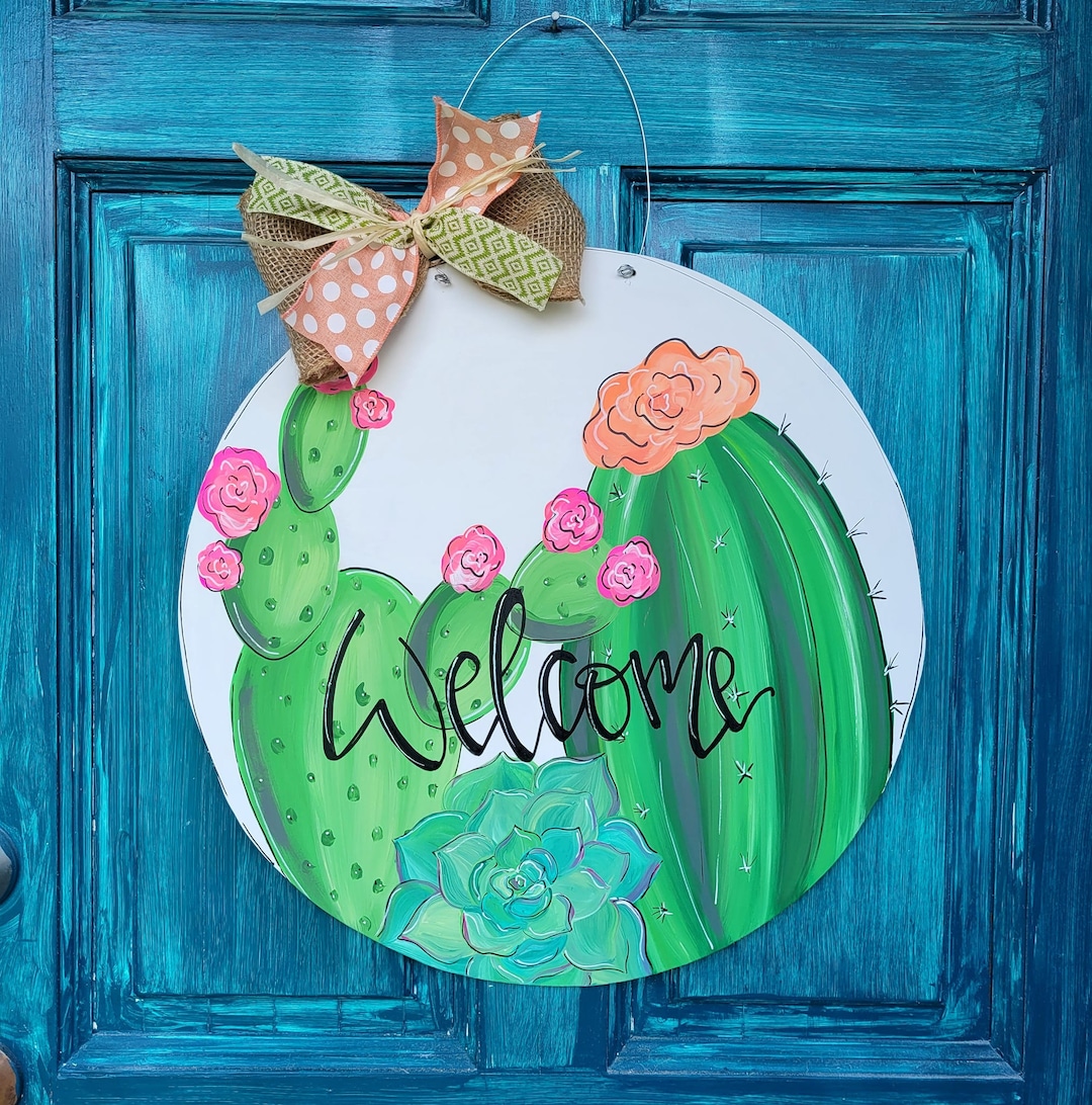 Fun Cactus and Succulent Custom Door Hanger - Free Shipping - Custom ...