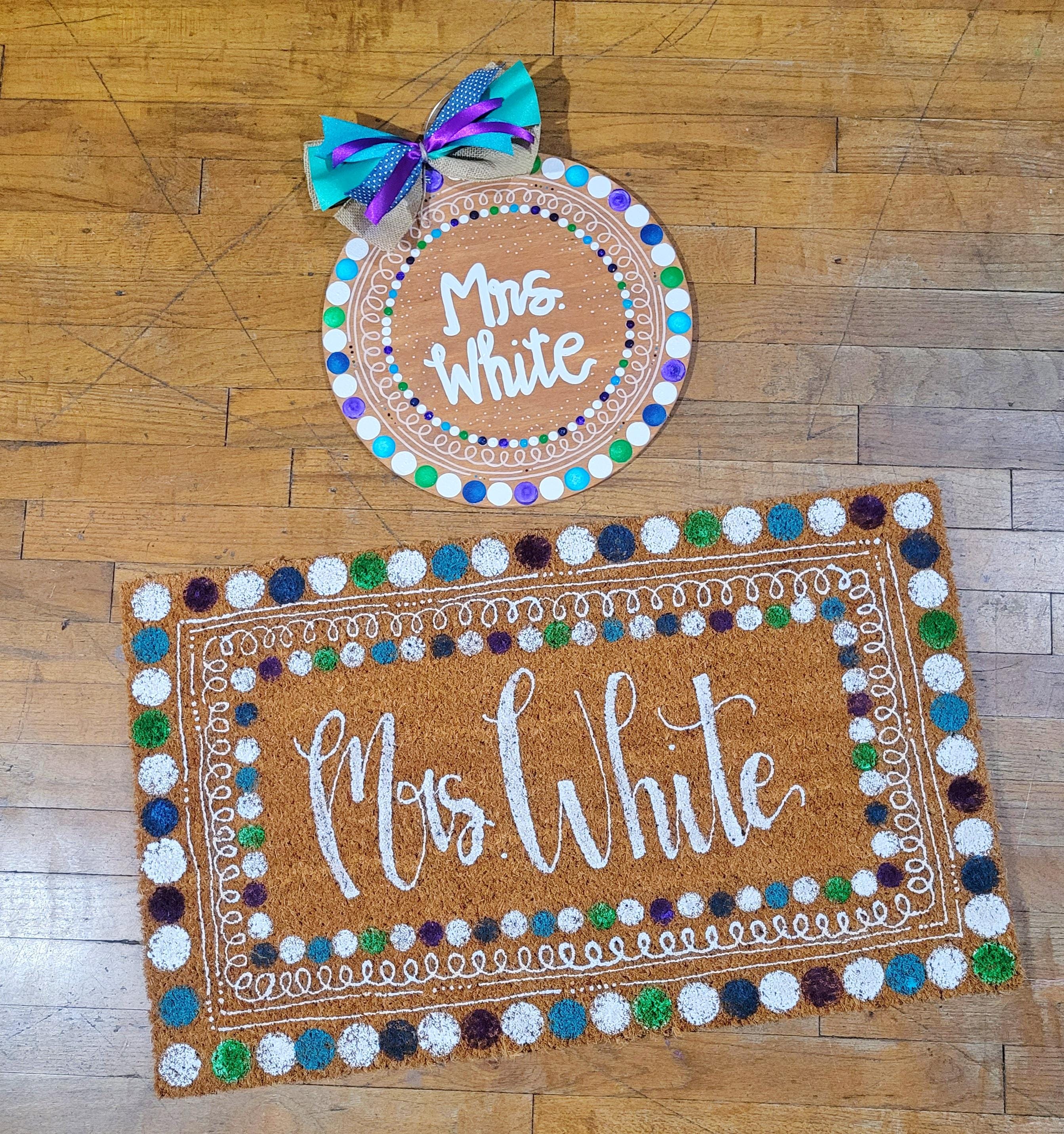 Polka Dot Teacher Door Hanger - Custom Colors & Free Personalization ...