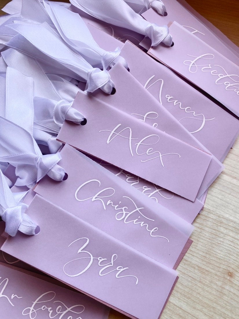 Vellum Tag Place Cards the Tag Collection Handwritten Calligraphy Place ...