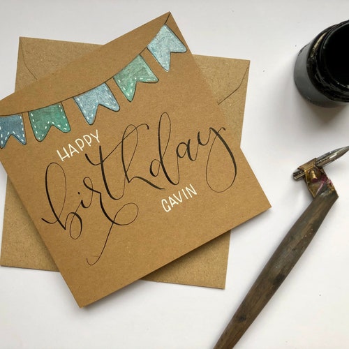 Handwritten Happy Birthday Card - Etsy