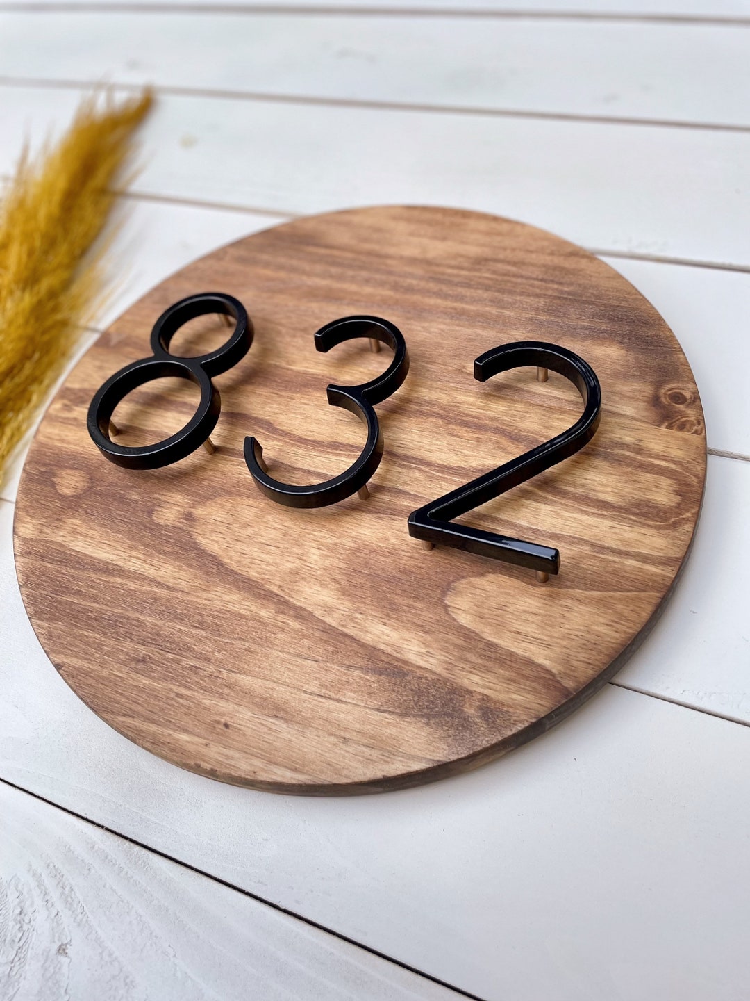 Round Address Sign, Modern House Number Sign, Circular Address Plaque ...
