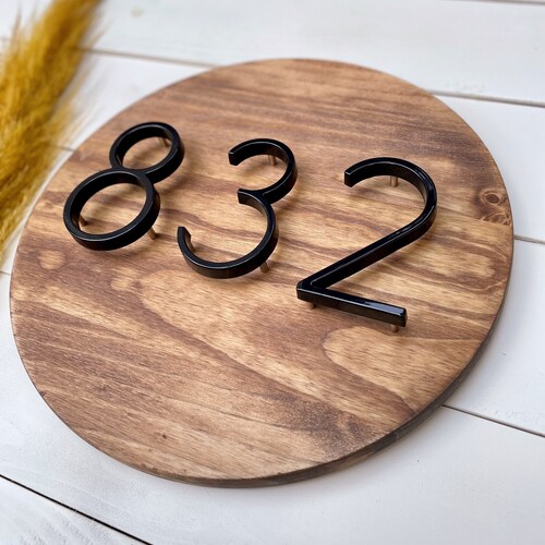 Round Address Sign Modern House Number Sign Circular Address - Etsy