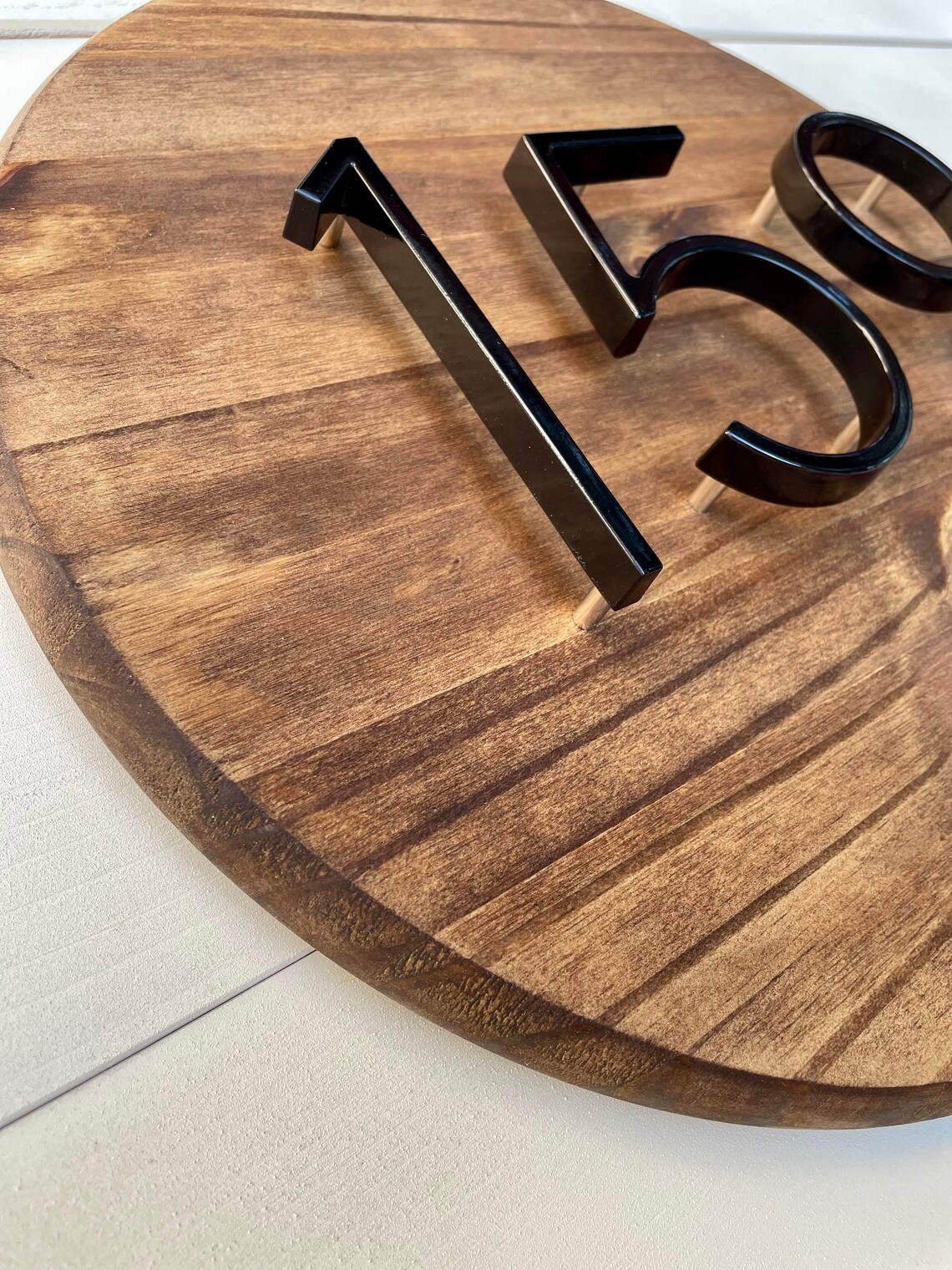 Circular House Number Sign Round Address Plaque Wood Home - Etsy