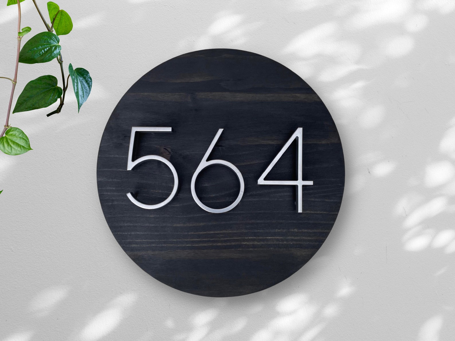 Circular House Number Sign Round Address Plaque Wood Home - Etsy