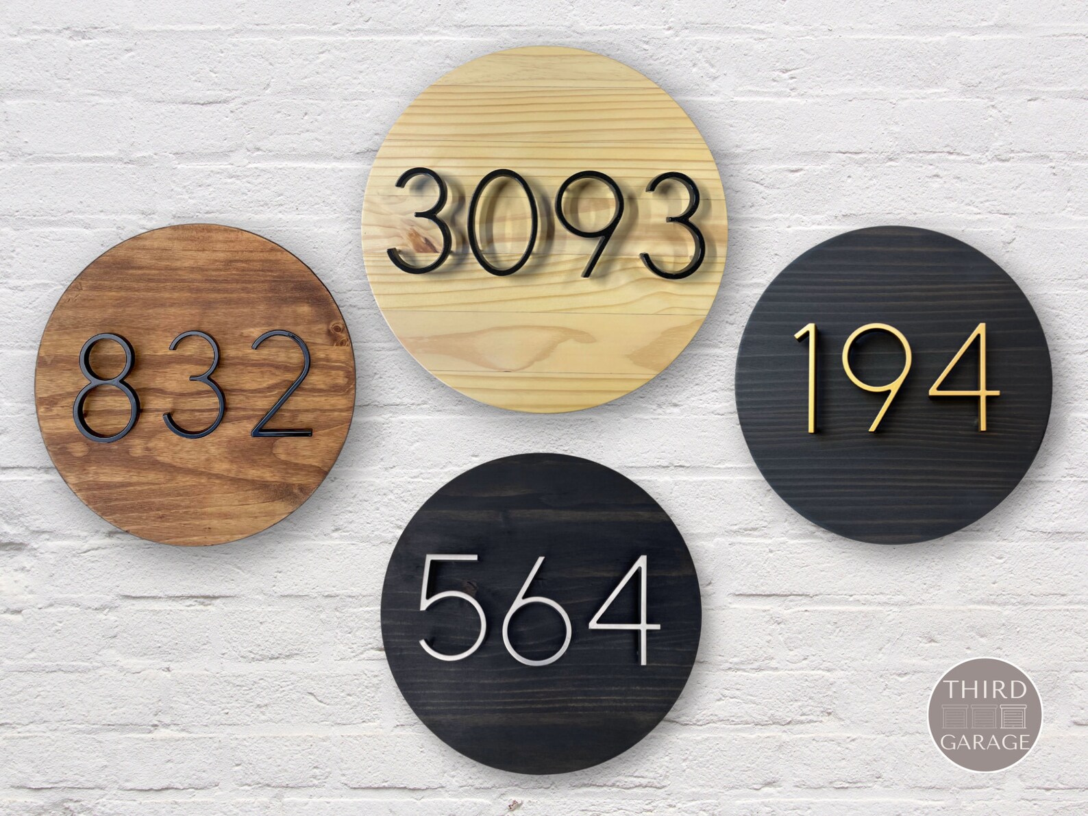 Round Address Sign, Modern House Number Sign, Circular Address Plaque ...