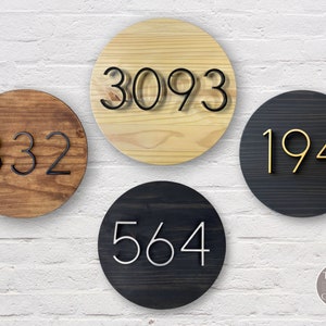 Round Address Sign, Modern House Number Sign, Circular Address Plaque ...