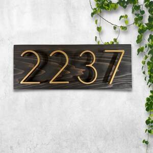 Gold House Number Sign, Vertical Address Plaque, New Home Gift ...