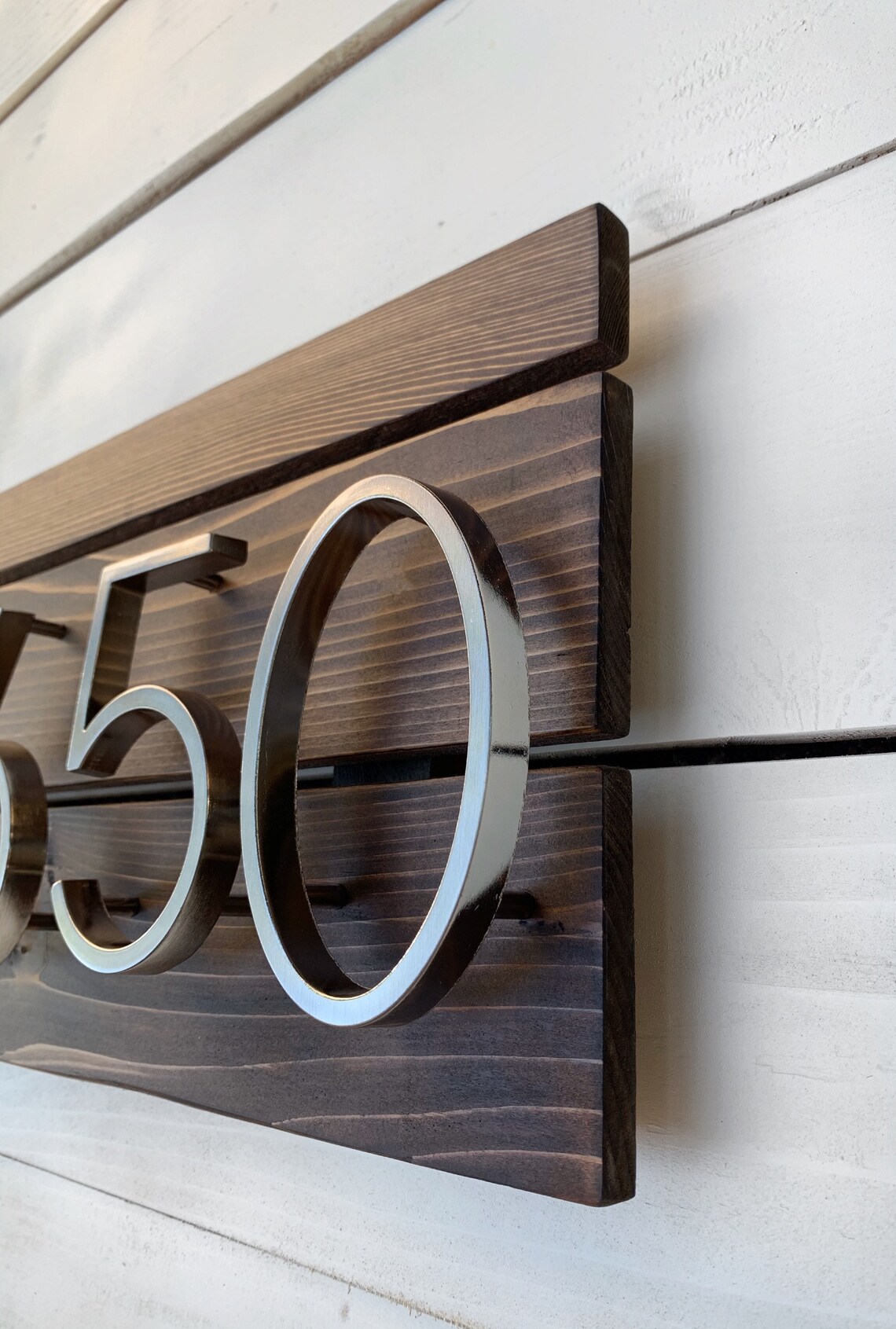 Mid Century Modern Address Sign Horizontal House Number Sign - Etsy