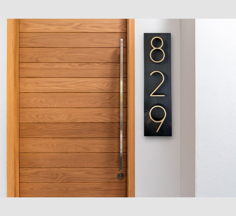 Gold House Number Sign Vertical Address Plaque New Home - Etsy