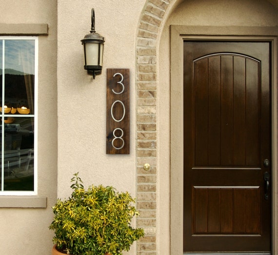 House Numbers Vertical House Numbers Sign Wood Address - Etsy