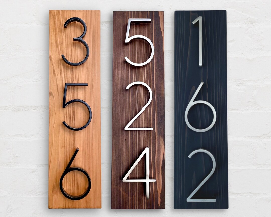House Number Sign Vertical Address Sign House Address - Etsy