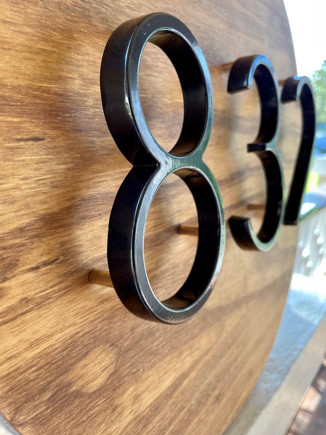 Circular House Number Sign Round Address Plaque Wood Home - Etsy