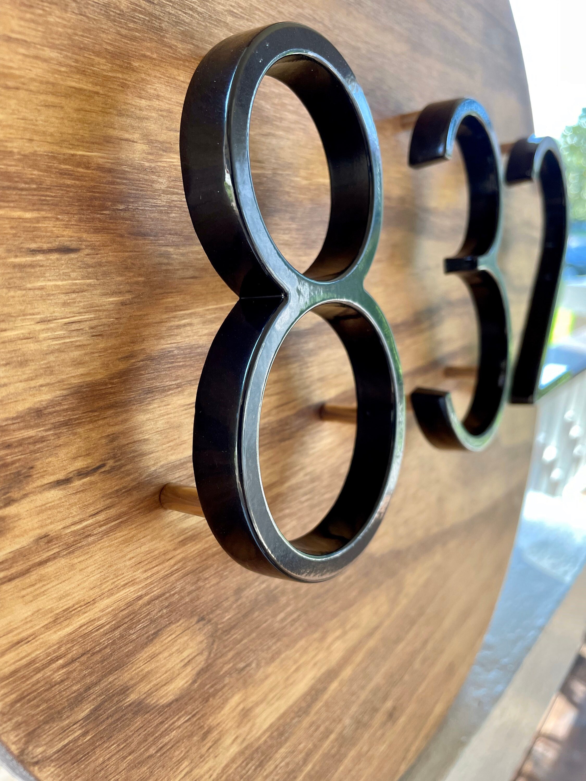 Circular House Number Sign Round Address Plaque Wood Home - Etsy