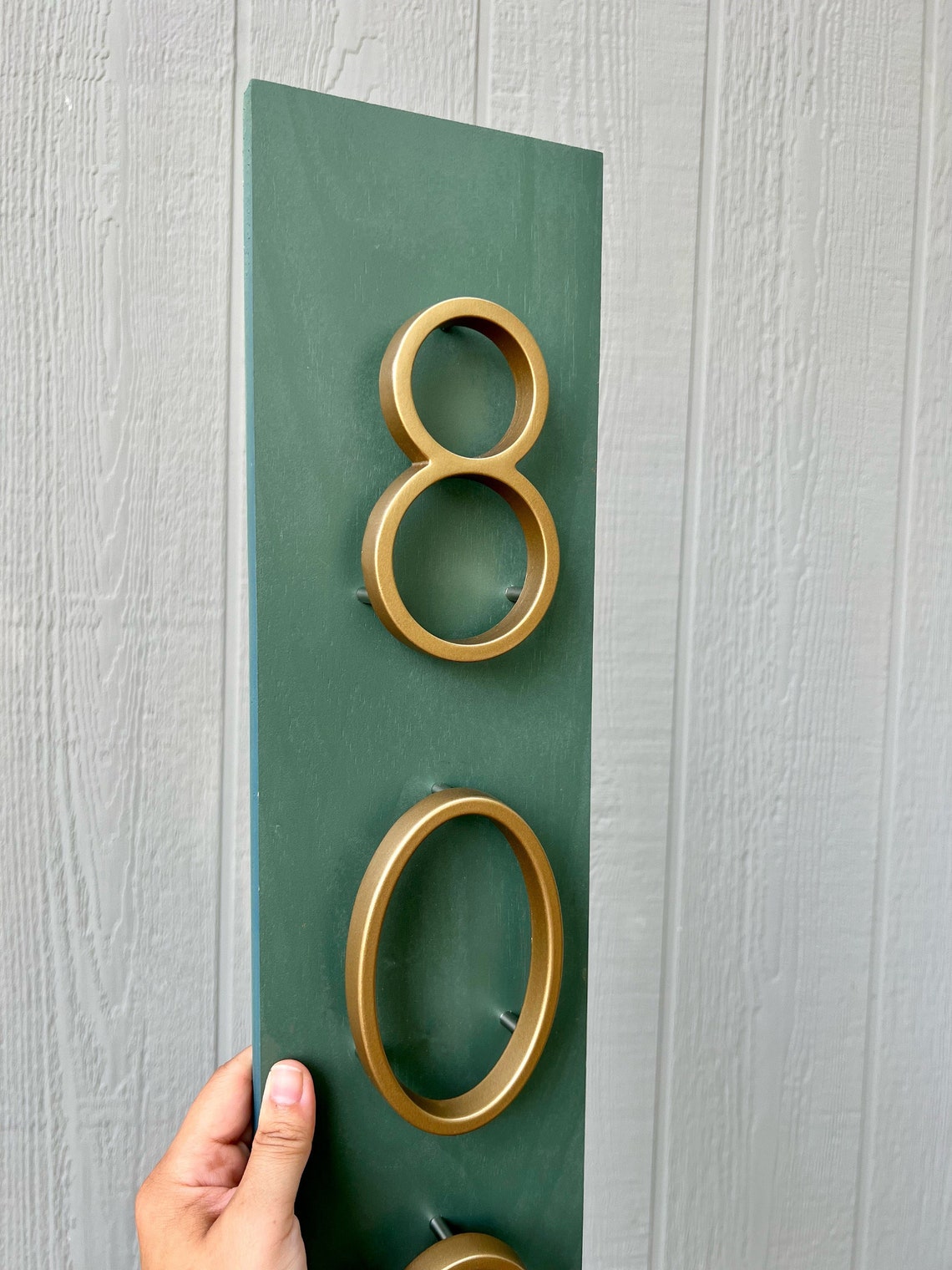 Gold Brass House Number Sign Modern Vertical Address Plaque - Etsy
