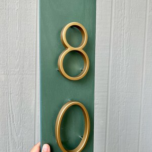 Gold House Numbers, Modern Address Sign, Vertical Address Plaque ...
