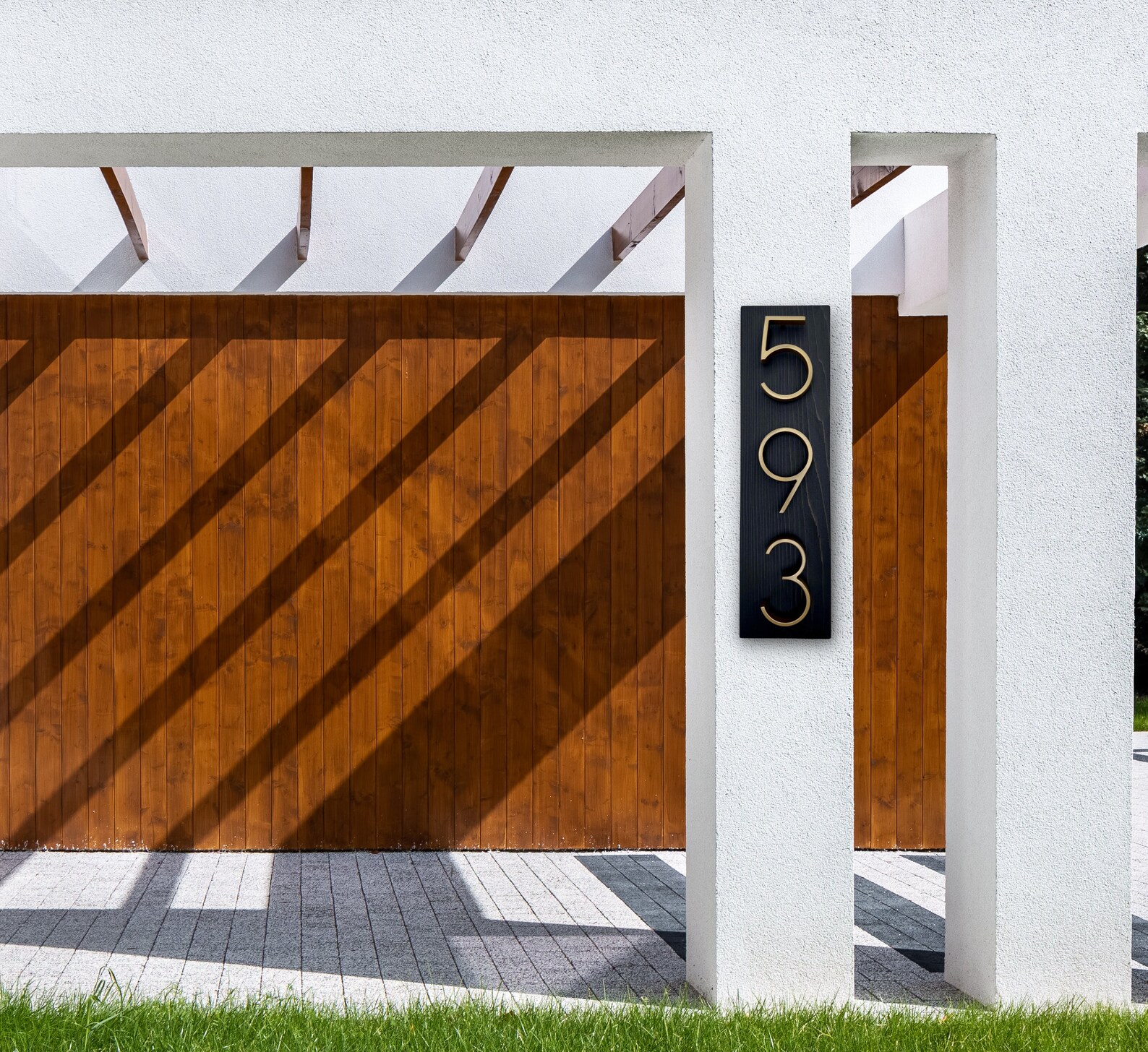 Gold House Number Sign Vertical Address Plaque New Home - Etsy