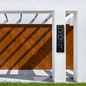 Gold House Number Sign, Vertical Address Plaque, New Home Gift ...