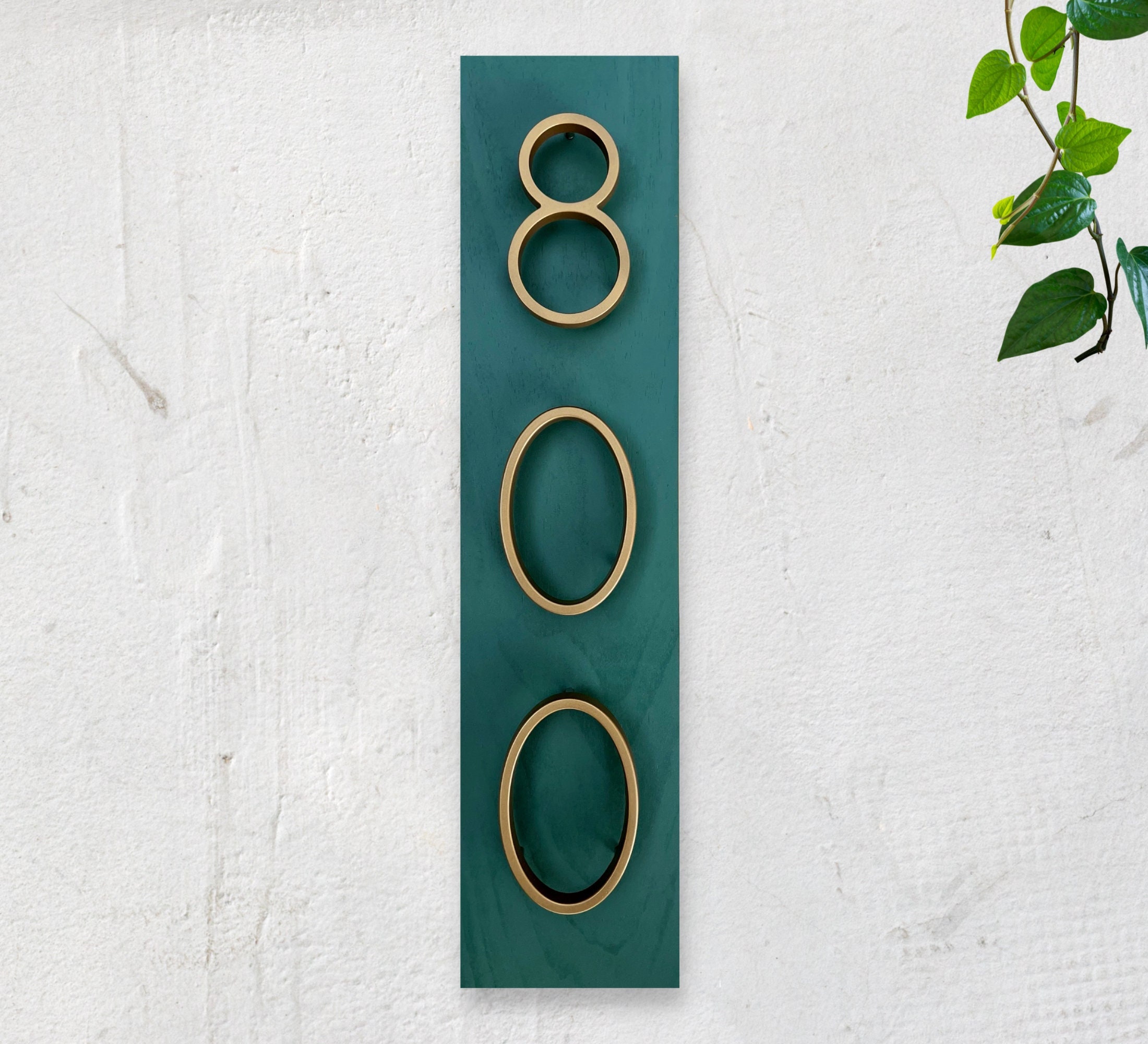 Gold Brass House Number Sign Modern Vertical Address Plaque - Etsy